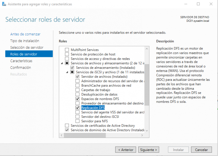 Directorio Activo: Instalar DFS en Windows Server 2016 – sysadm.es